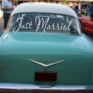 Just Married Heartfelt Wedding Car Decal on Luulla