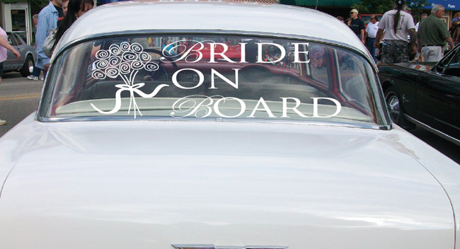 Wedding Car Decals Bride On Board on Luulla